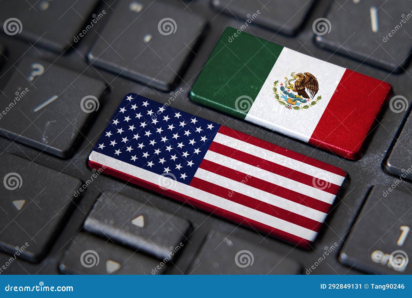 USA and Mexico Flags on Computer Keyboard Stock Image - Image of ...