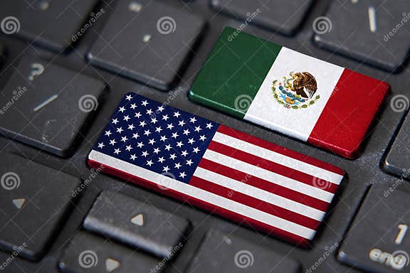 USA and Mexico Flags on Computer Keyboard Stock Image - Image of ...