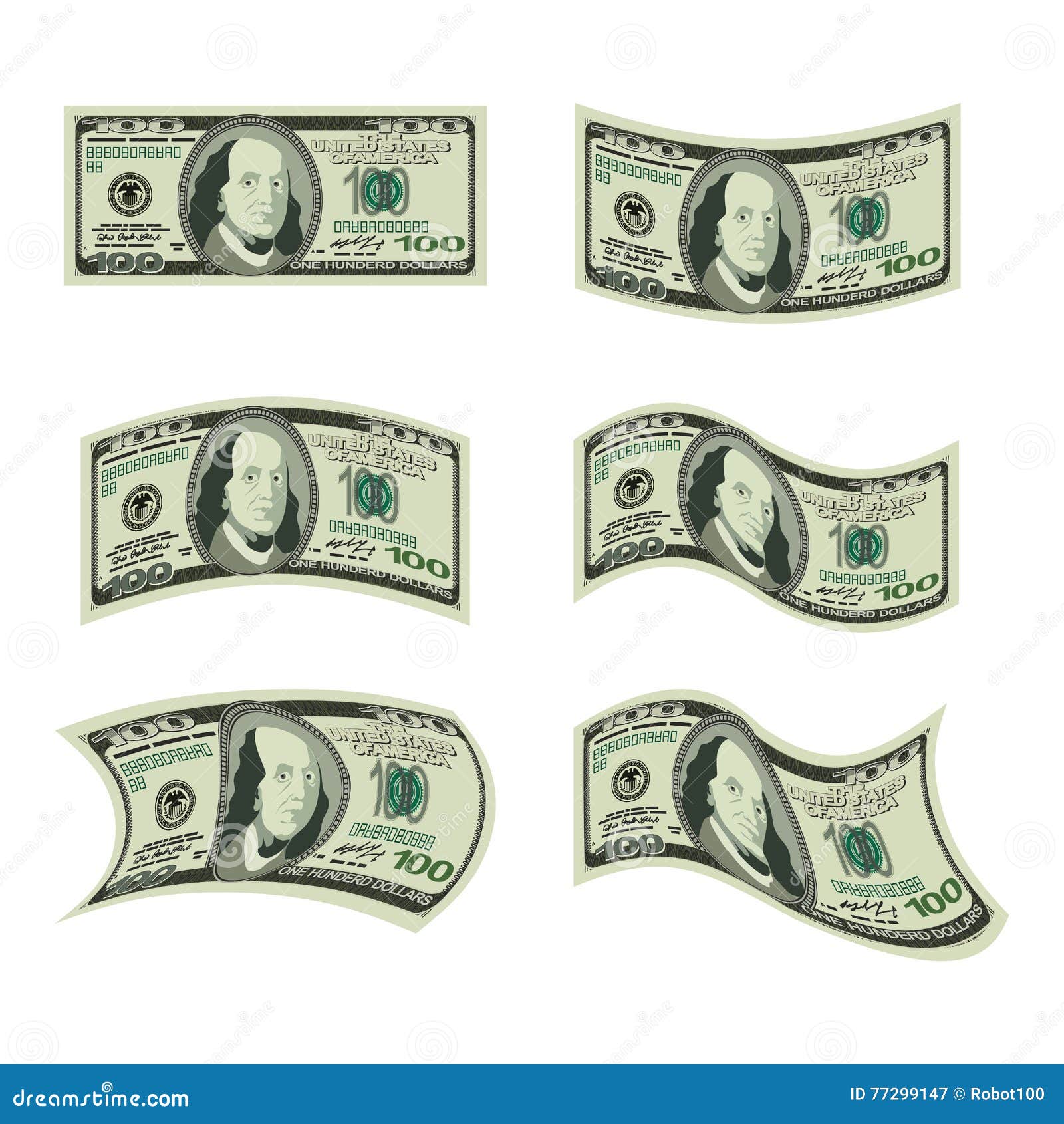 USA money. Set of dollars stock vector. Illustration of investment ...