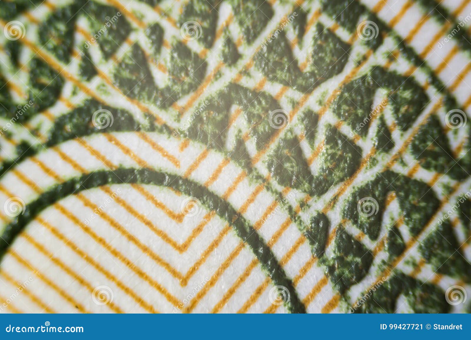 USA Money Under a Microscope Partially Out of Focus, Focus Point on ...