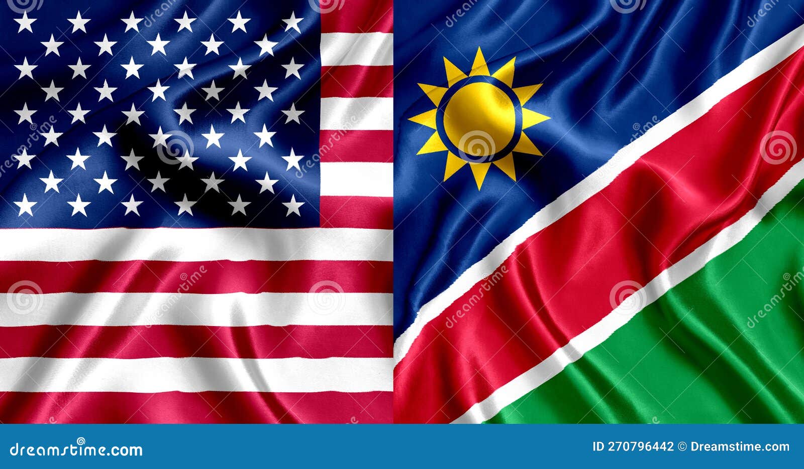 USA and Namibia flag silk stock illustration. Illustration of silk ...