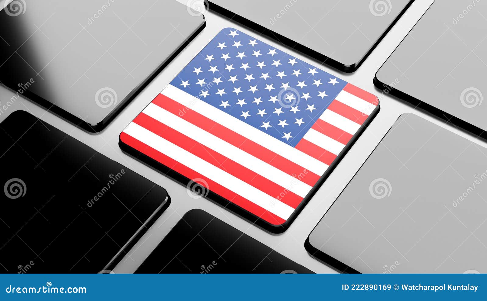 Usa National Flag on Black Keyboard for Product Display Stock ...