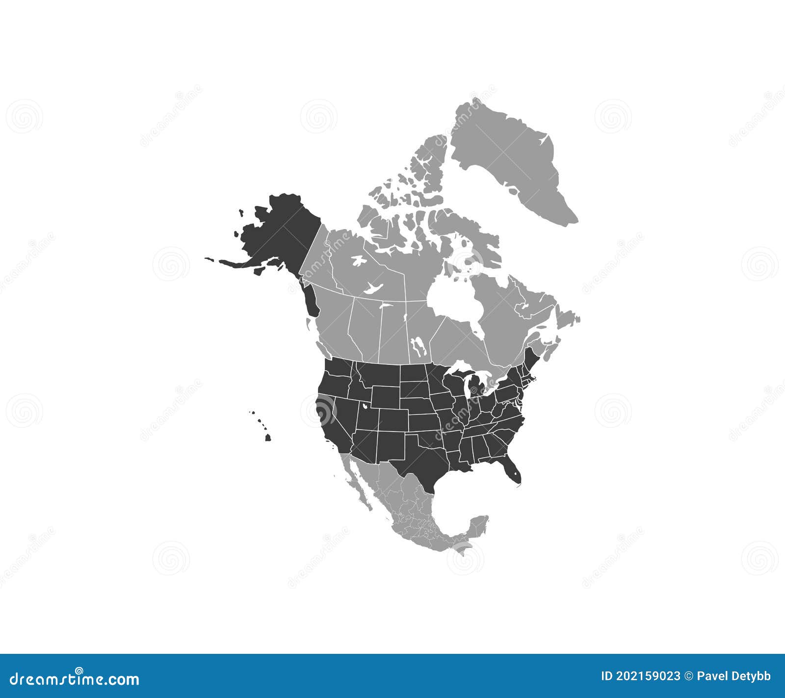 USA on North America Map Vector. Vector Illustration Stock Illustration ...