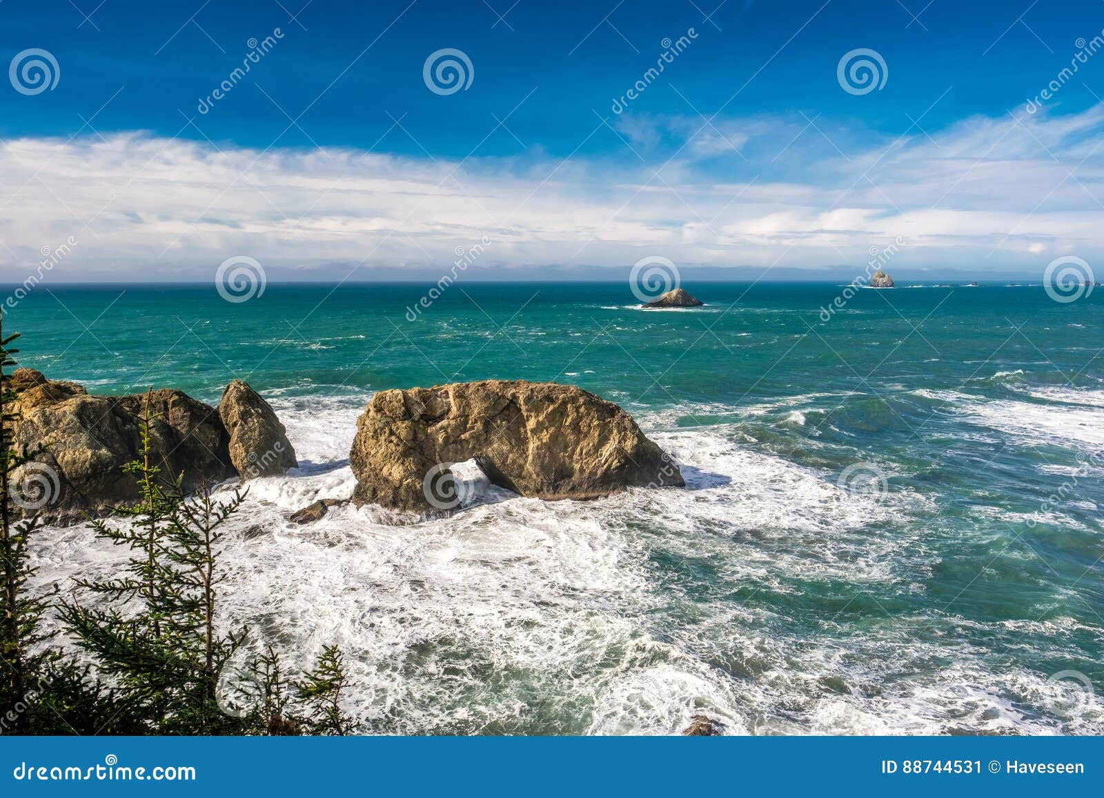 USA Pacific Coast, Arch Rock, Oregon State Stock Image - Image of arch ...