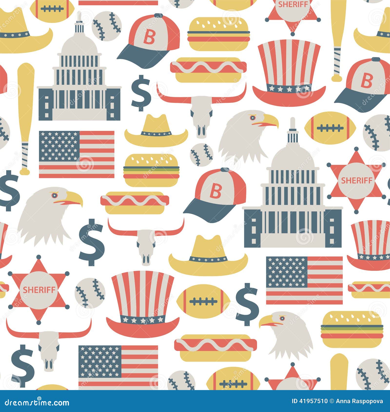 USA pattern stock vector. Illustration of seamless, travel - 41957510