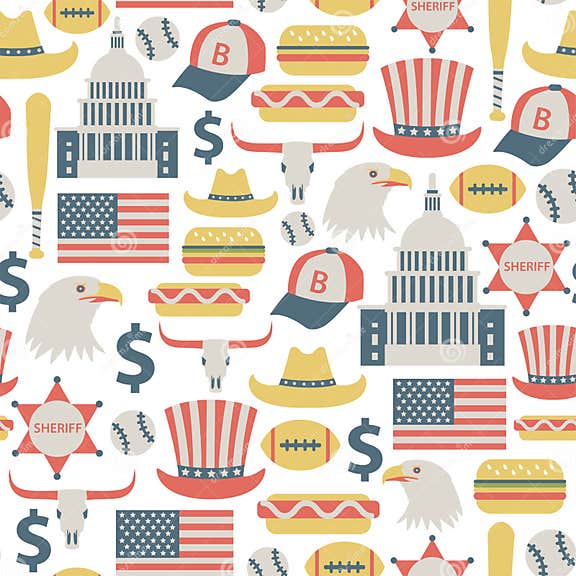 USA pattern stock vector. Illustration of seamless, travel - 41957510
