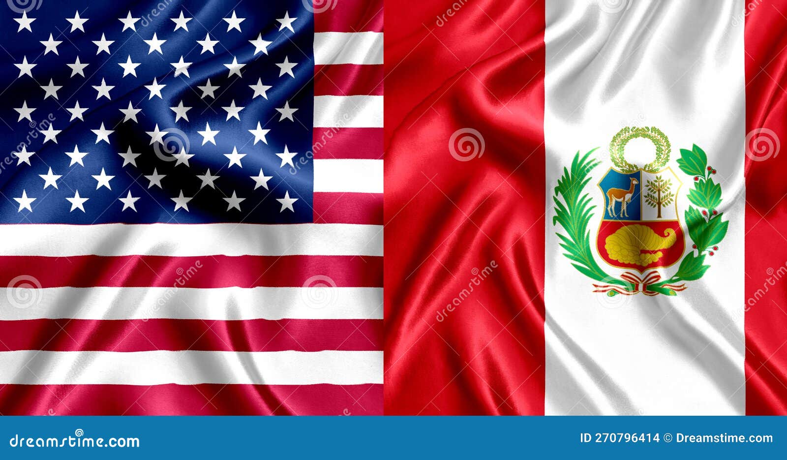 USA and Peru flag silk stock illustration. Illustration of silk - 270796414