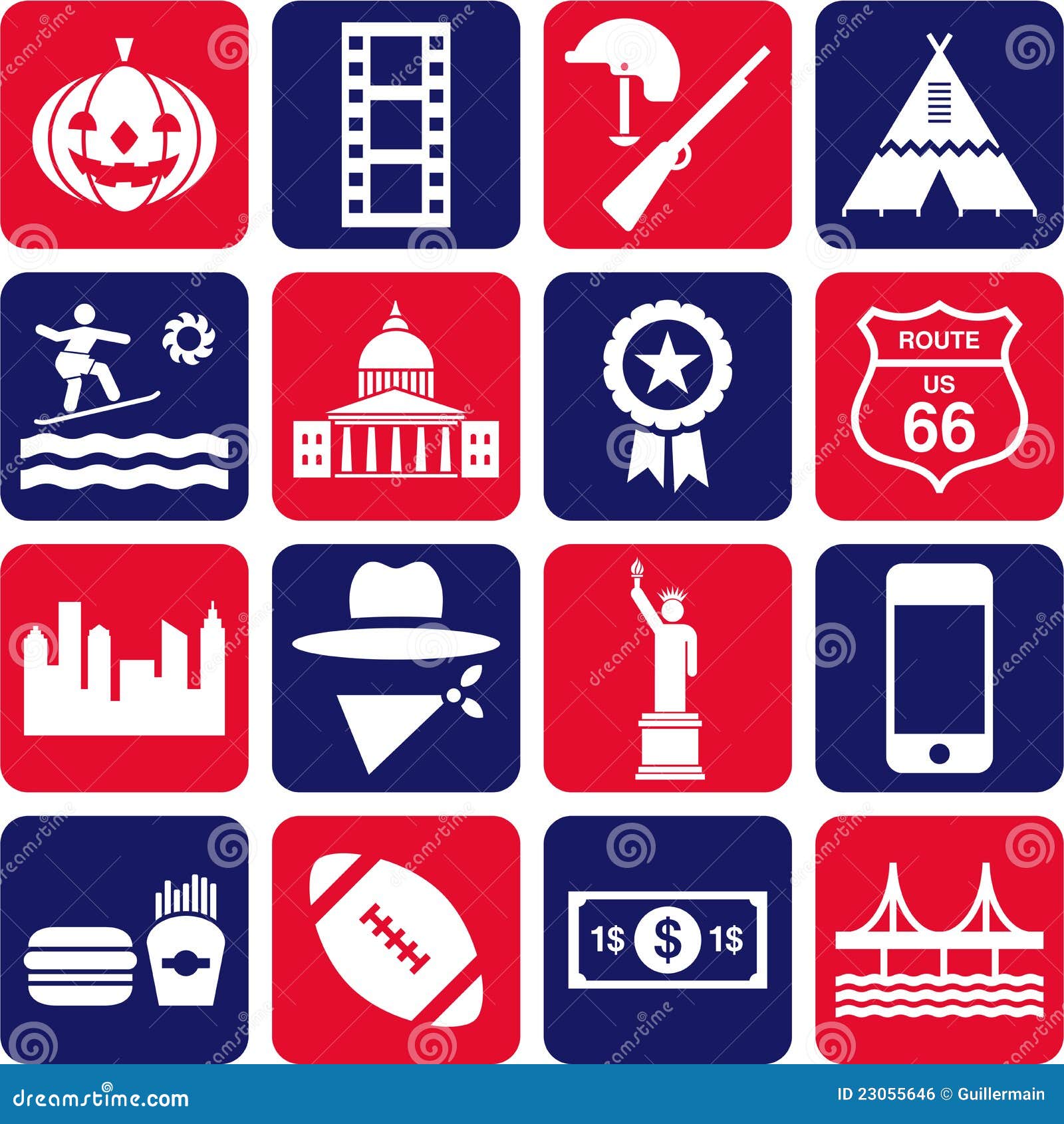 USA pictograms stock vector. Illustration of pictogram - 23055646