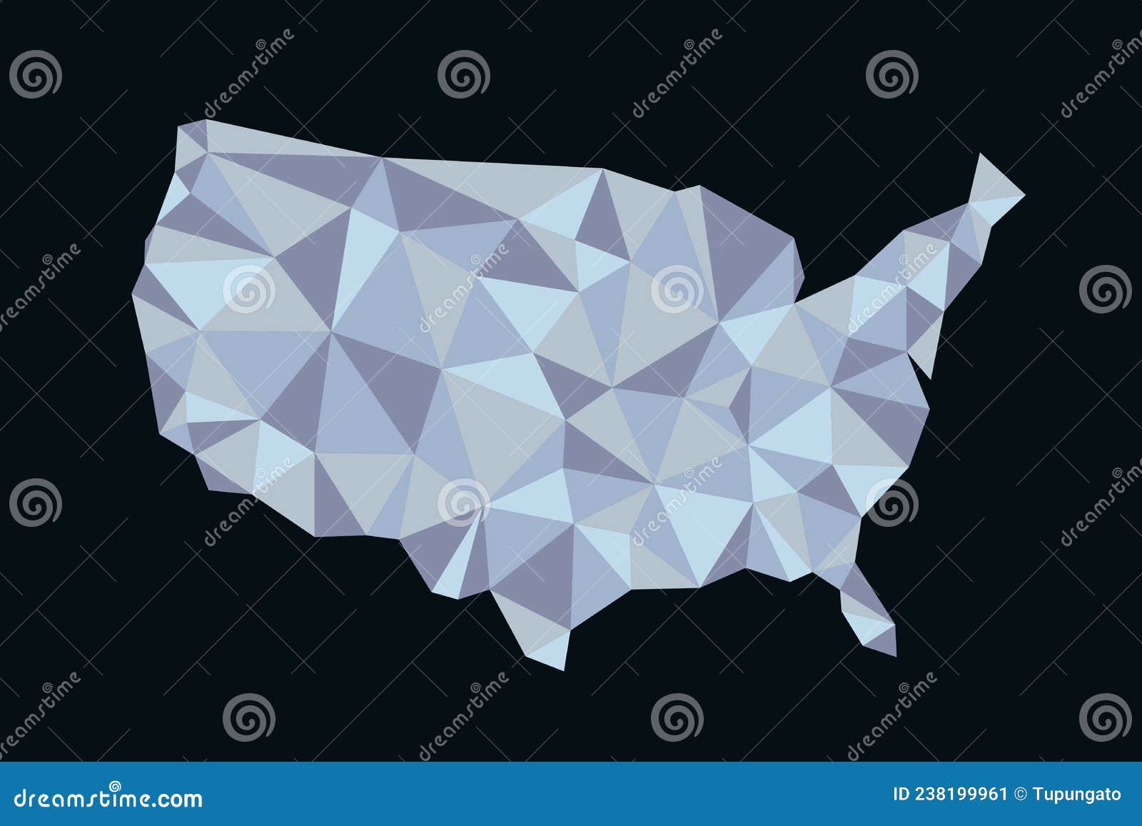 USA Polygonal Map - Geometric Style Map Stock Vector - Illustration of ...