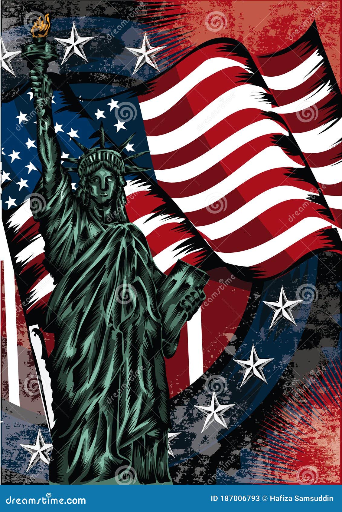 USA Poster. Vector Illustration Decorative Design Stock Illustration ...