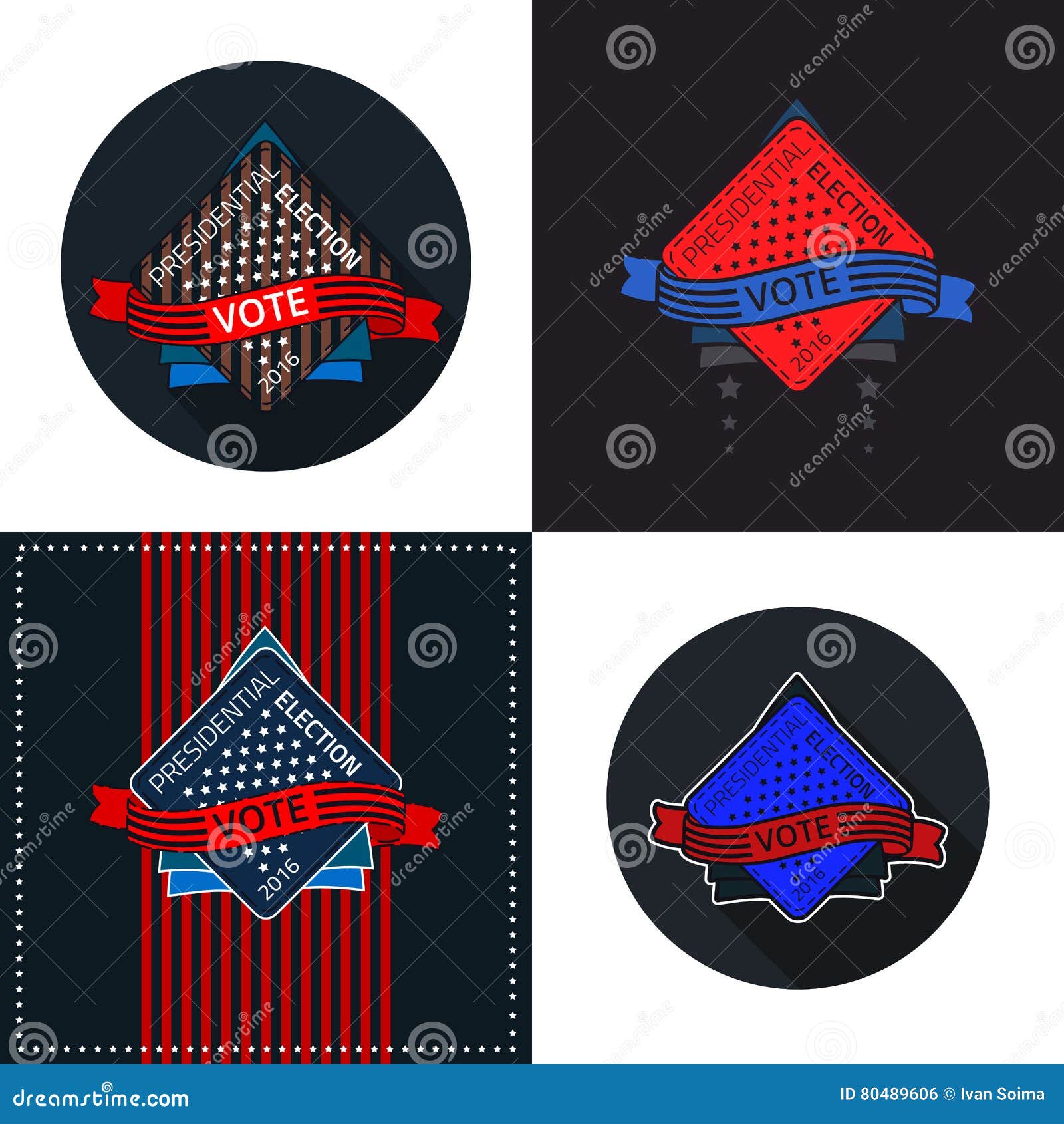 USA Presidential Election Label Set. Stock Vector - Illustration of ...