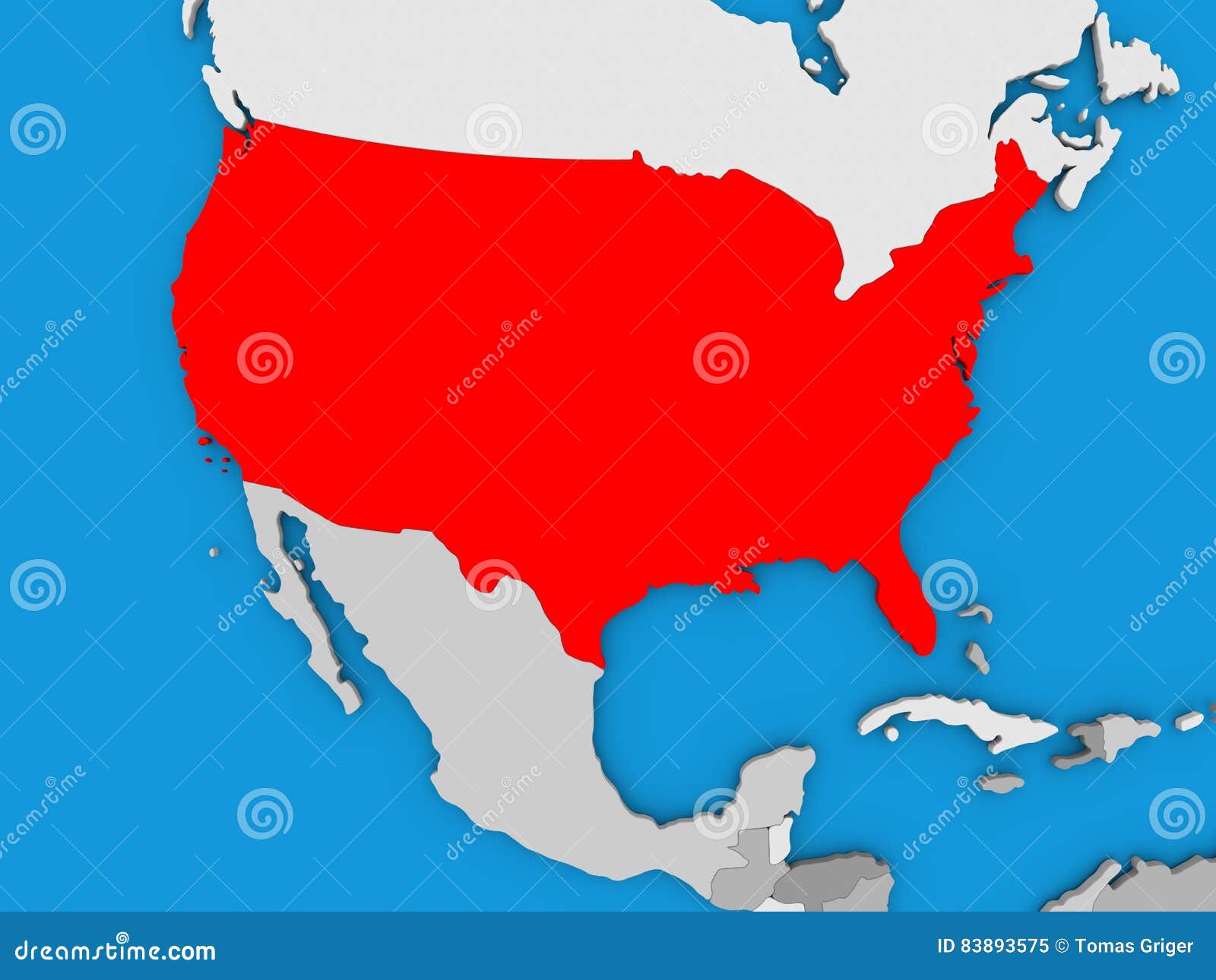USA in red on globe stock illustration. Illustration of national - 83893575