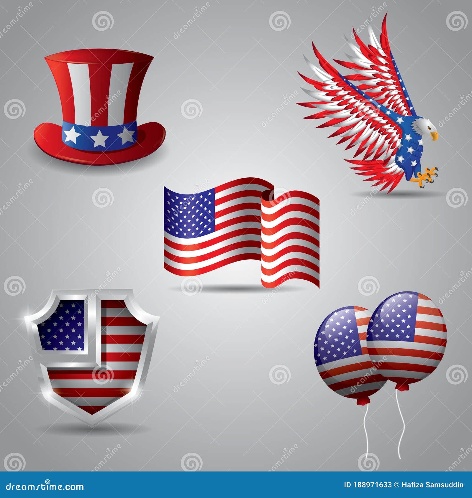 Usa Related Objects. Vector Illustration Decorative Design Stock Vector ...