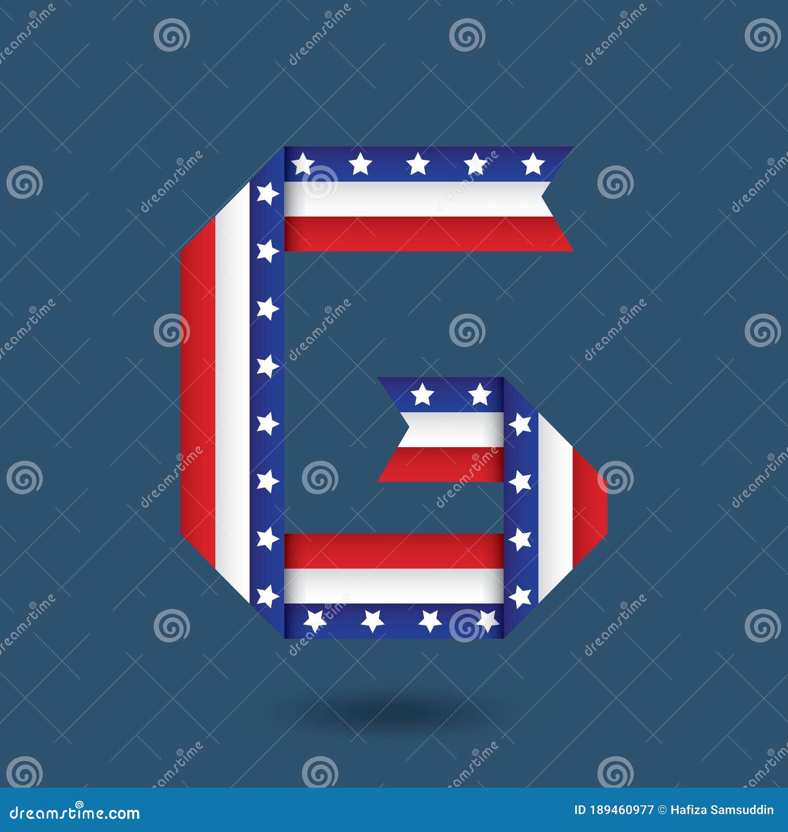 Usa Ribbon Alphabet G. Vector Illustration Decorative Design Stock ...