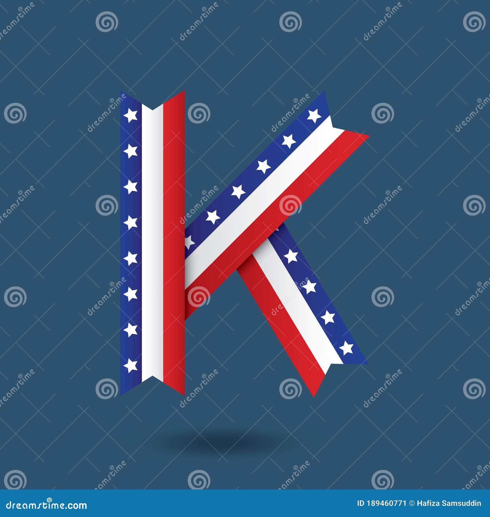 Usa Ribbon Alphabet K. Vector Illustration Decorative Design Stock ...