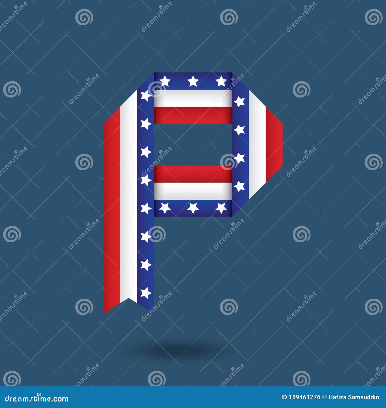 Usa Ribbon Alphabet P. Vector Illustration Decorative Design Stock ...
