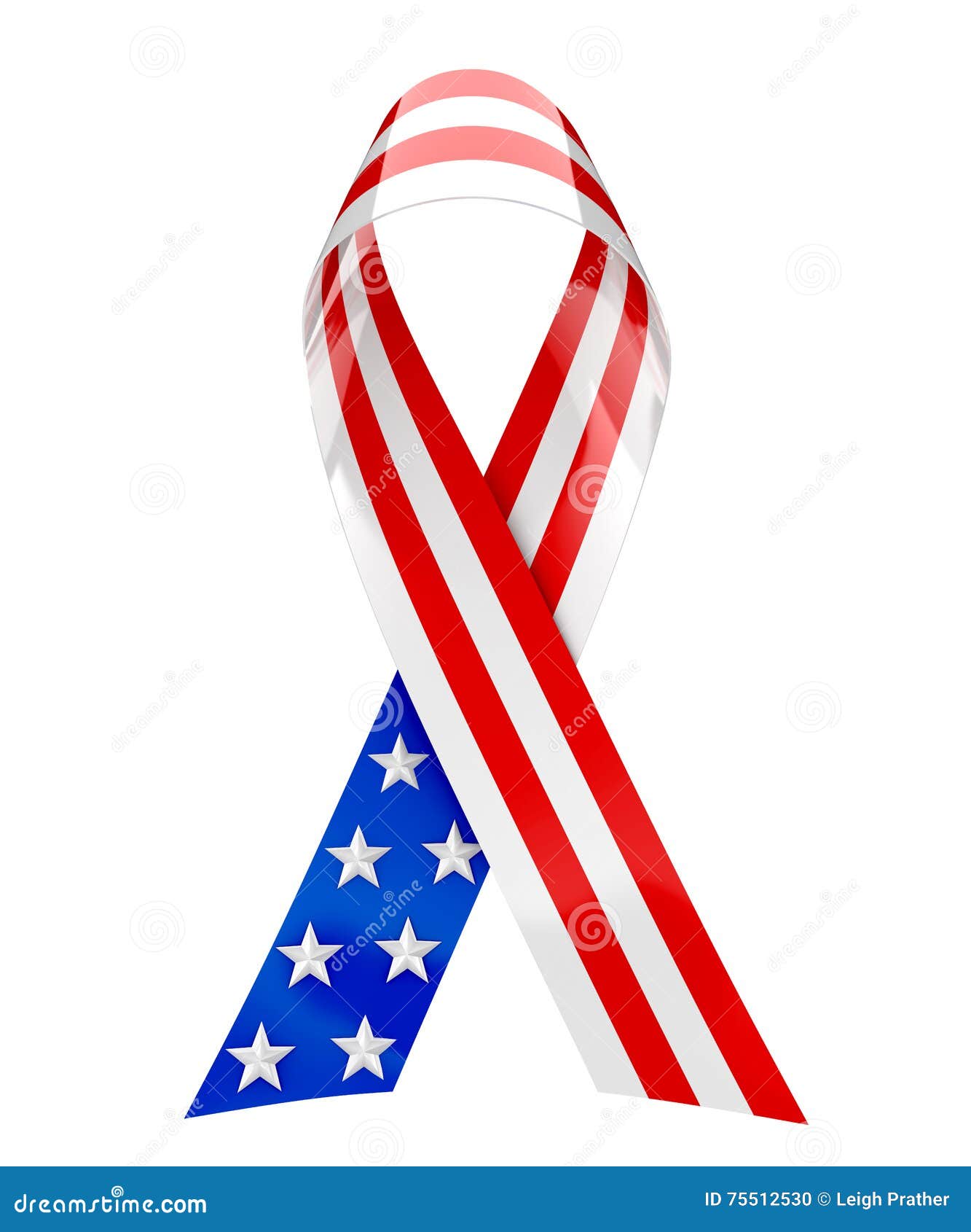 USA ribbon - 3d rendering stock illustration. Illustration of pride ...