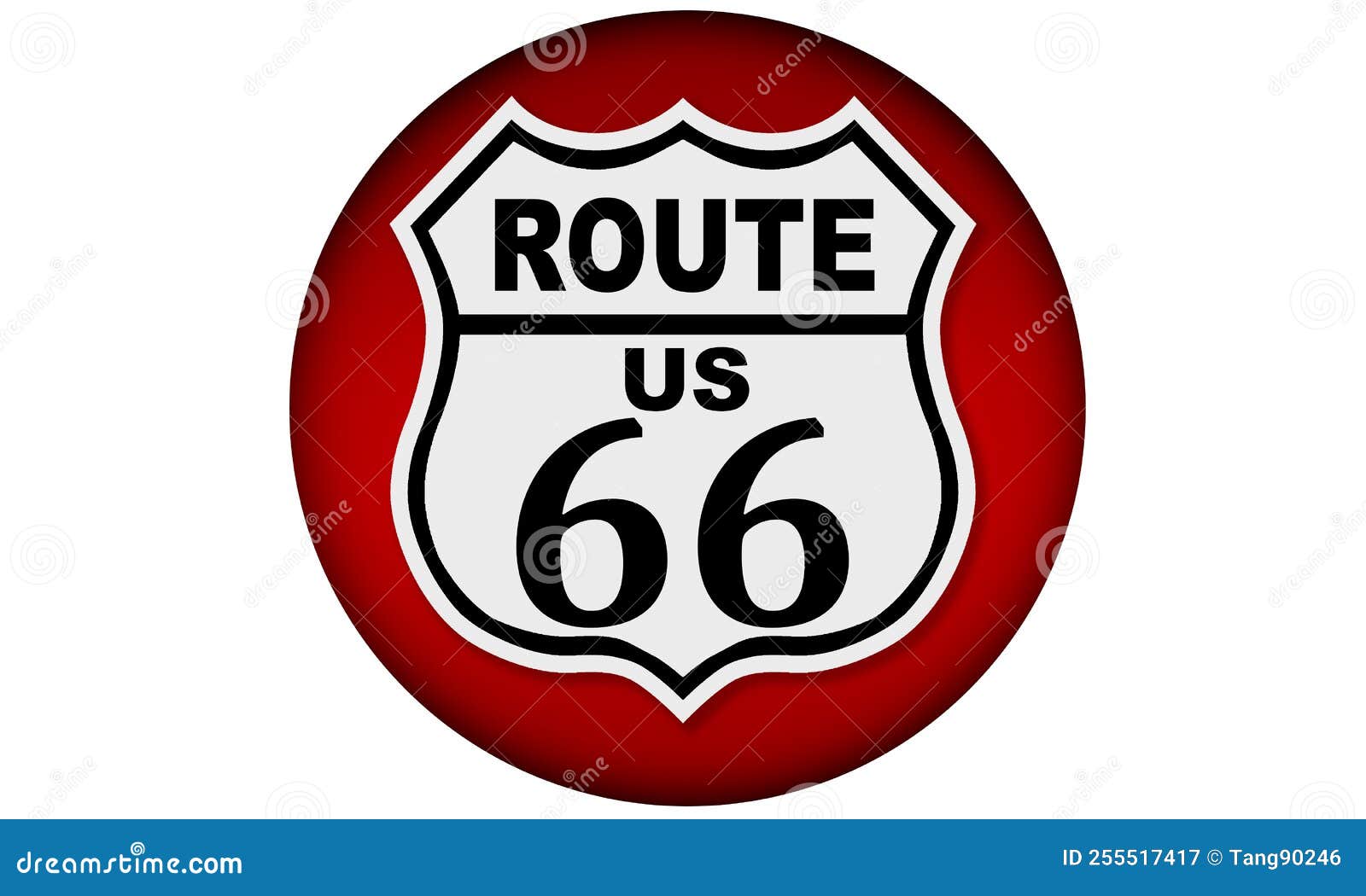 USA Route 66 Vintage Road Sign Stock Illustration - Illustration of ...