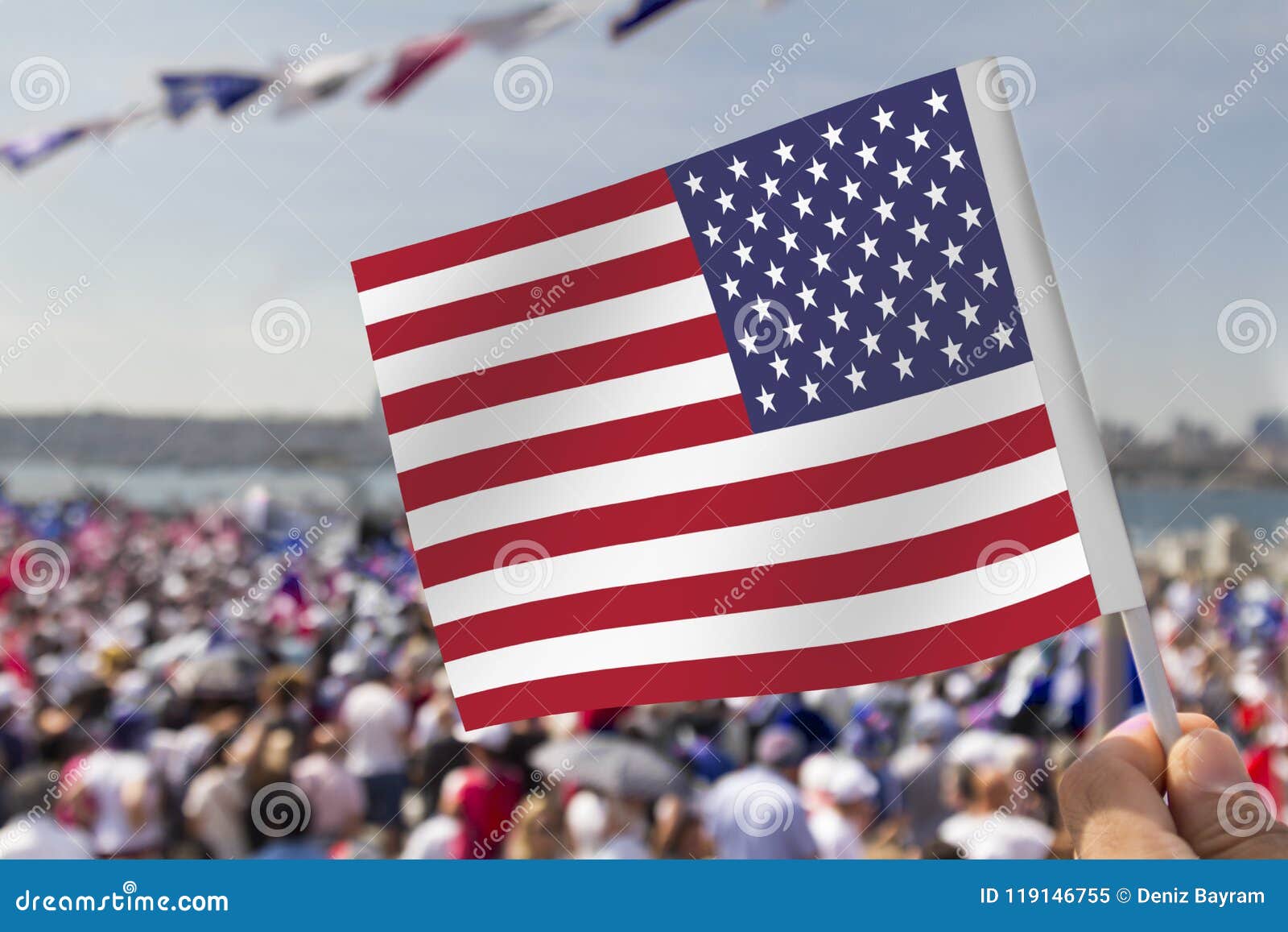 USA`s mass demonstrations stock image. Image of flag - 119146755