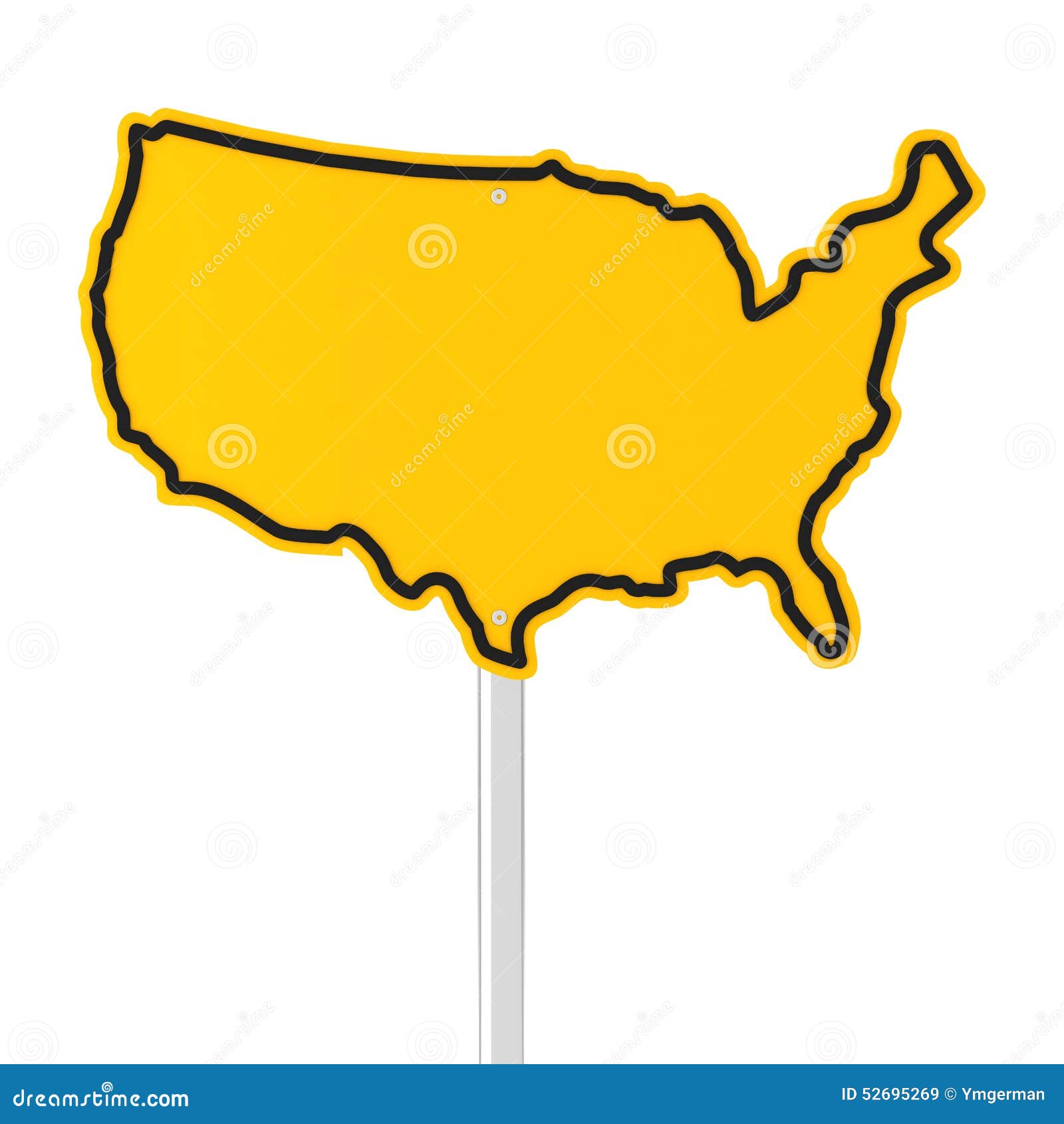 USA shaped road sign stock illustration. Illustration of symbol - 52695269
