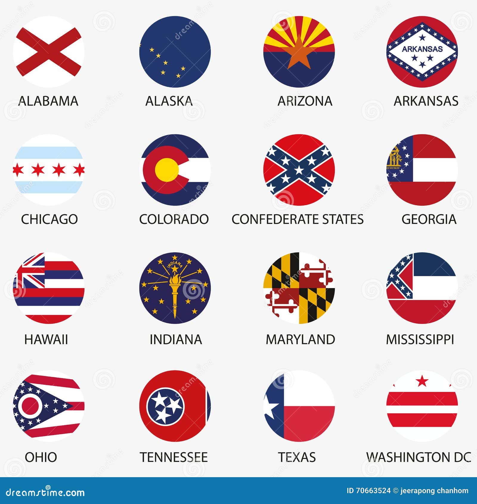 USA-Staats-Flaggen stock abbildung. Illustration von vereinigt - 70663524