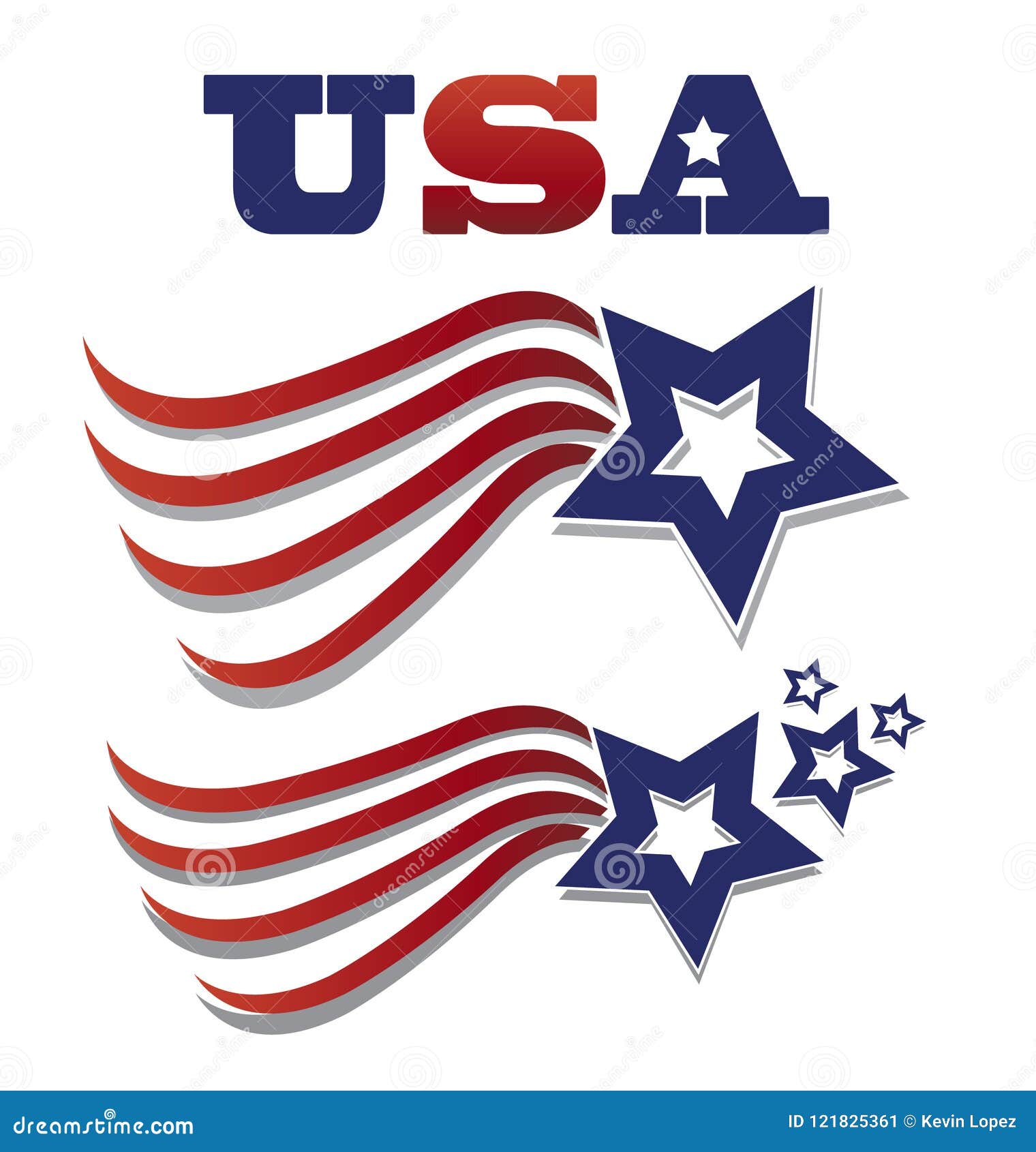 Usa Star Flag Set Icon Vector Illustration Stock Vector - Illustration ...