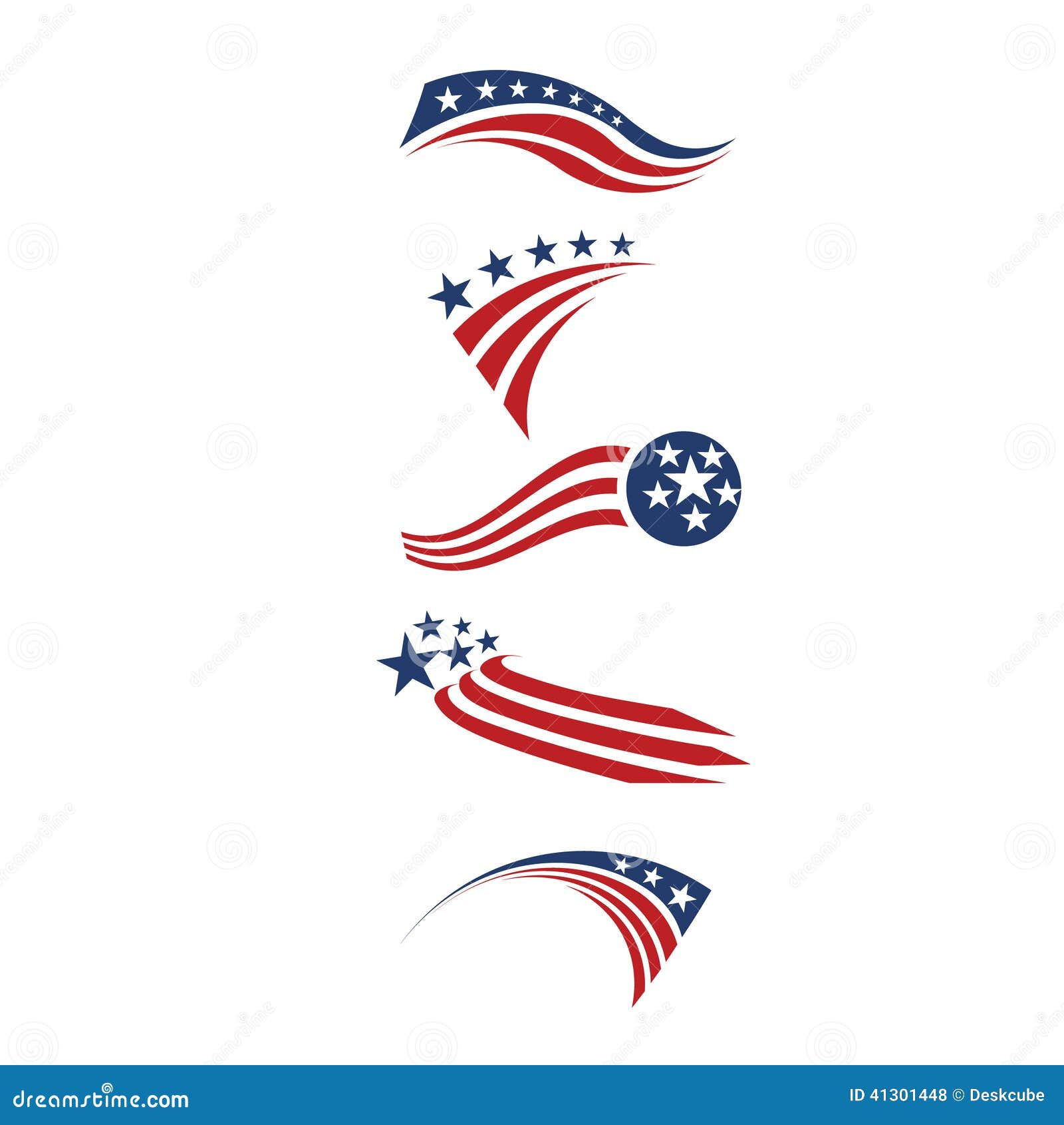 USA Star Flag and Stripes Design Elements Stock Vector - Illustration ...