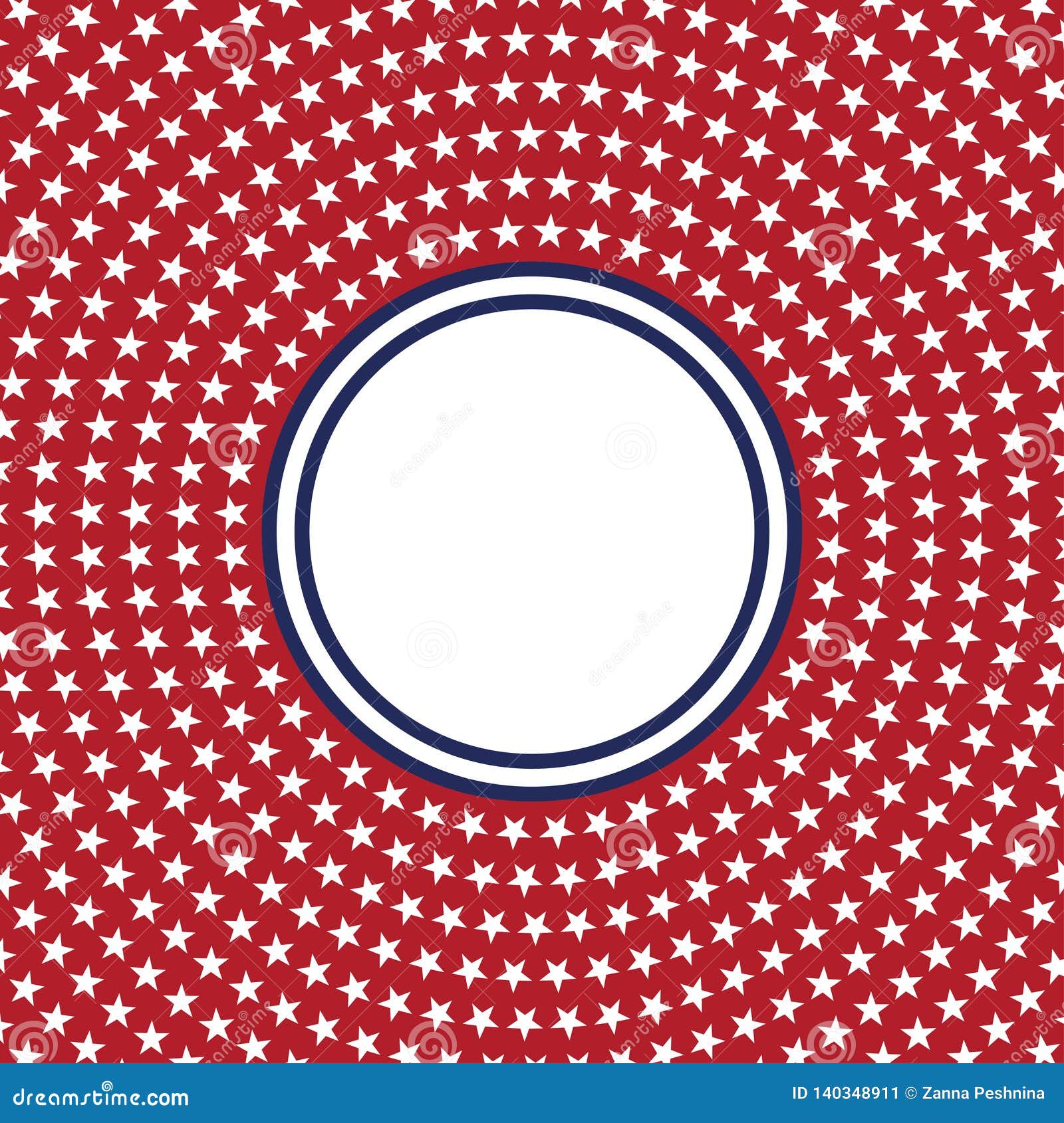 USA Star Vector Pattern Round Frame. American Patriotic Circle Border ...
