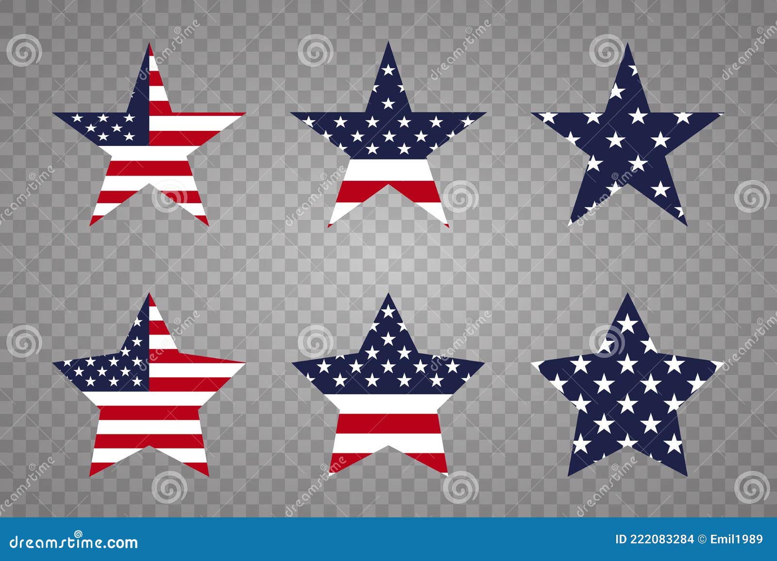 Usa Stars Icon Set. USA Holiday Concept Stock Vector - Illustration of ...