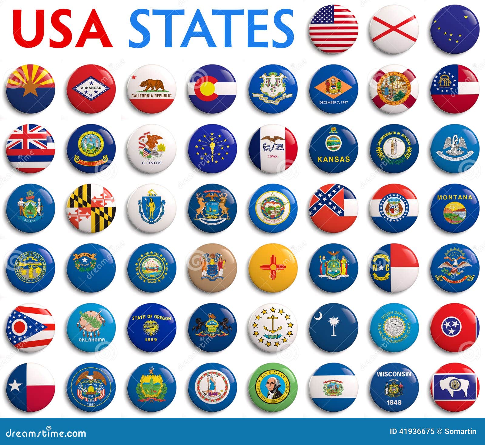 USA States Flags stock illustration. Illustration of iowa - 41936675