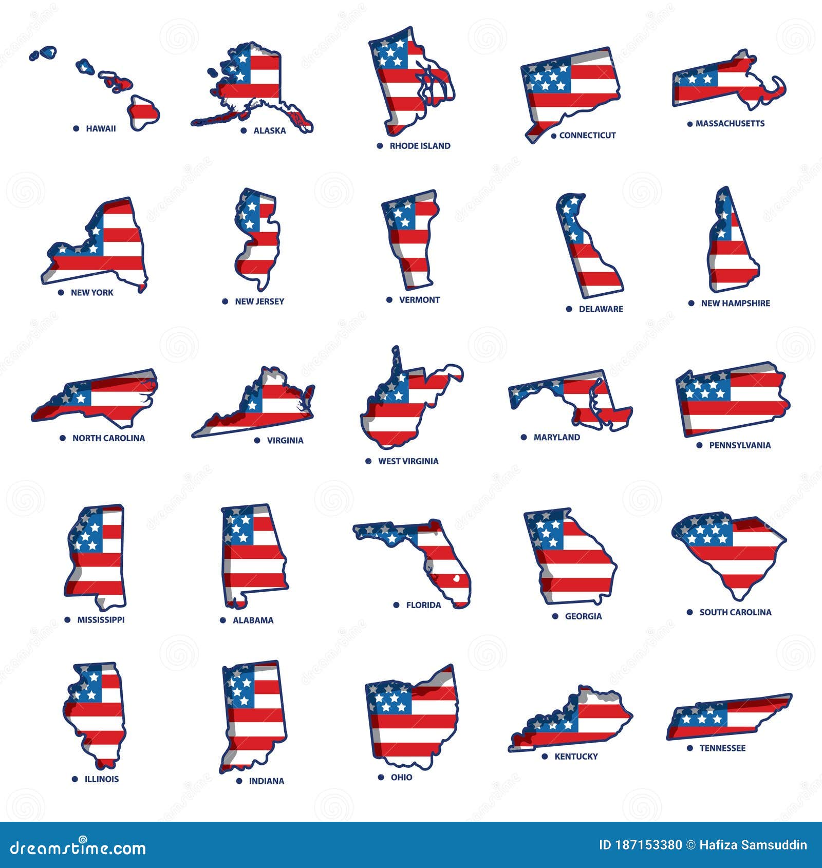 USA States Maps. Vector Illustration Decorative Design Stock Vector ...