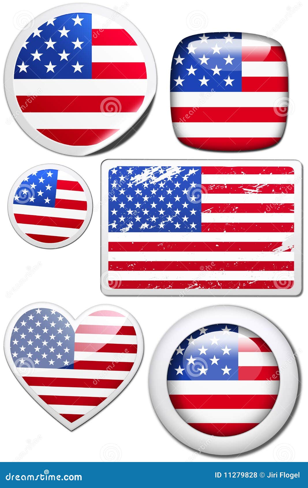USA - Stickers with Reflection Stock Illustration - Illustration of ...