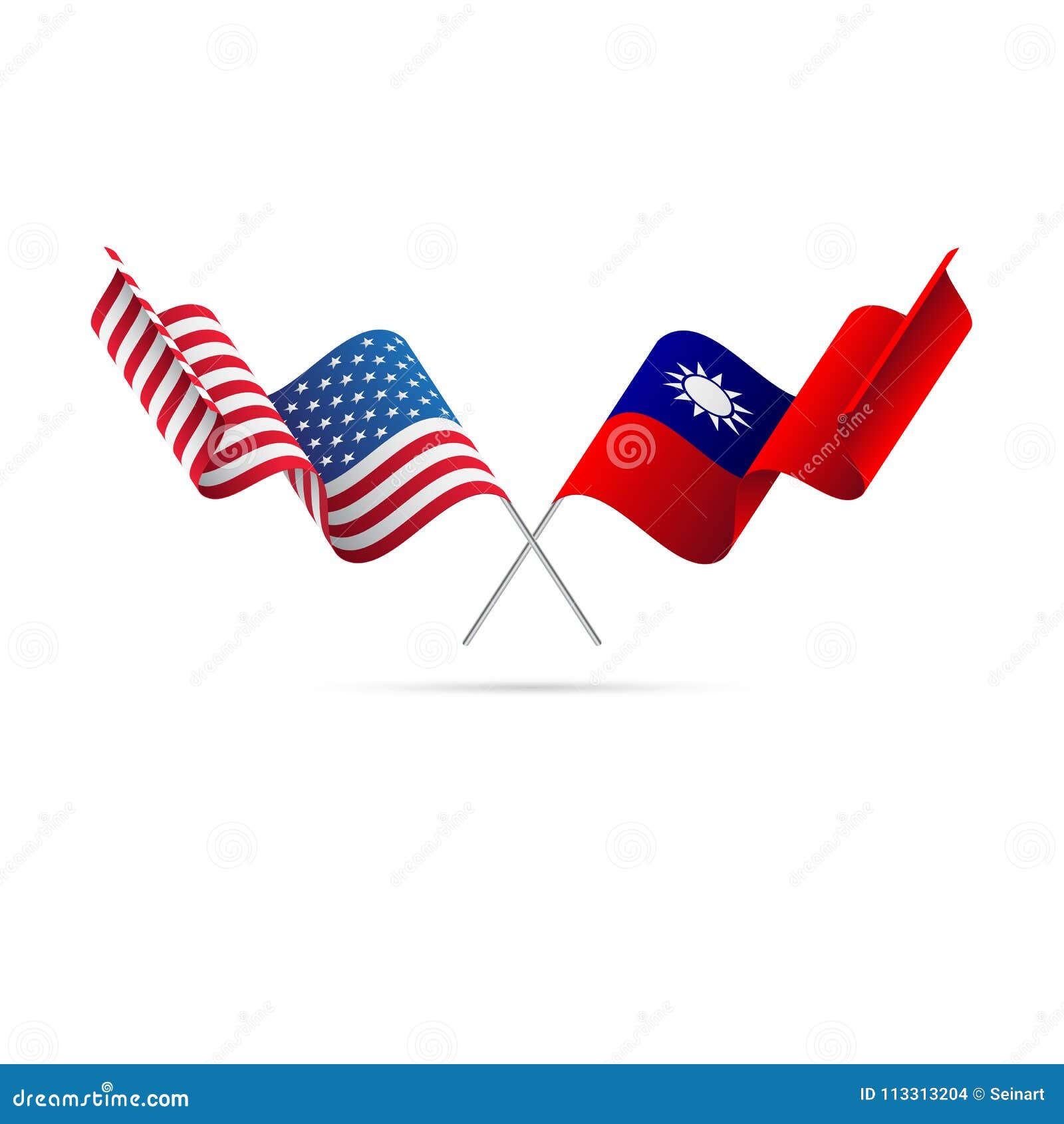 USA and Taiwan Flags. Vector Illustration. Stock Vector - Illustration ...