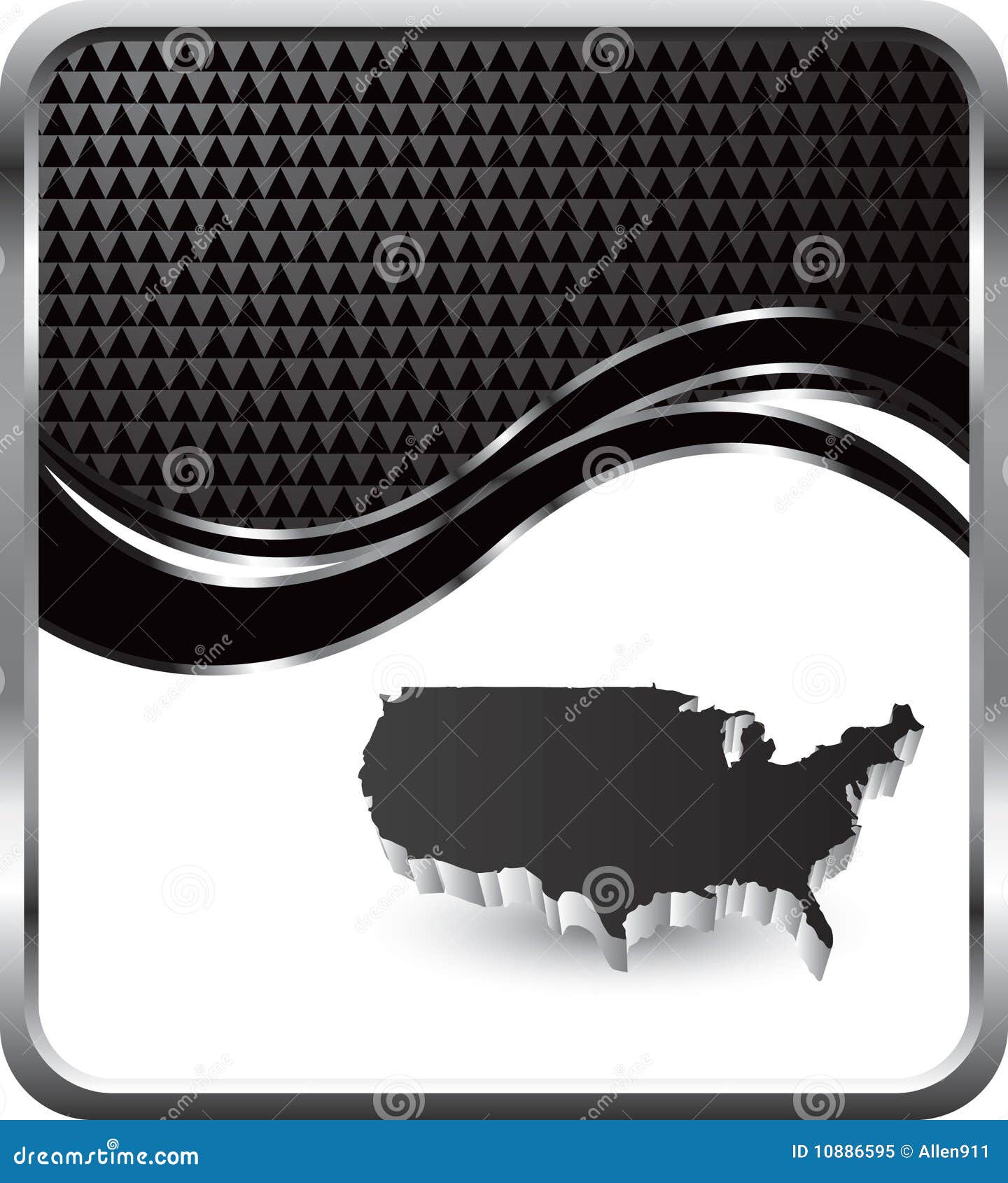 USA template with chrome stock vector. Illustration of illinois - 10886595