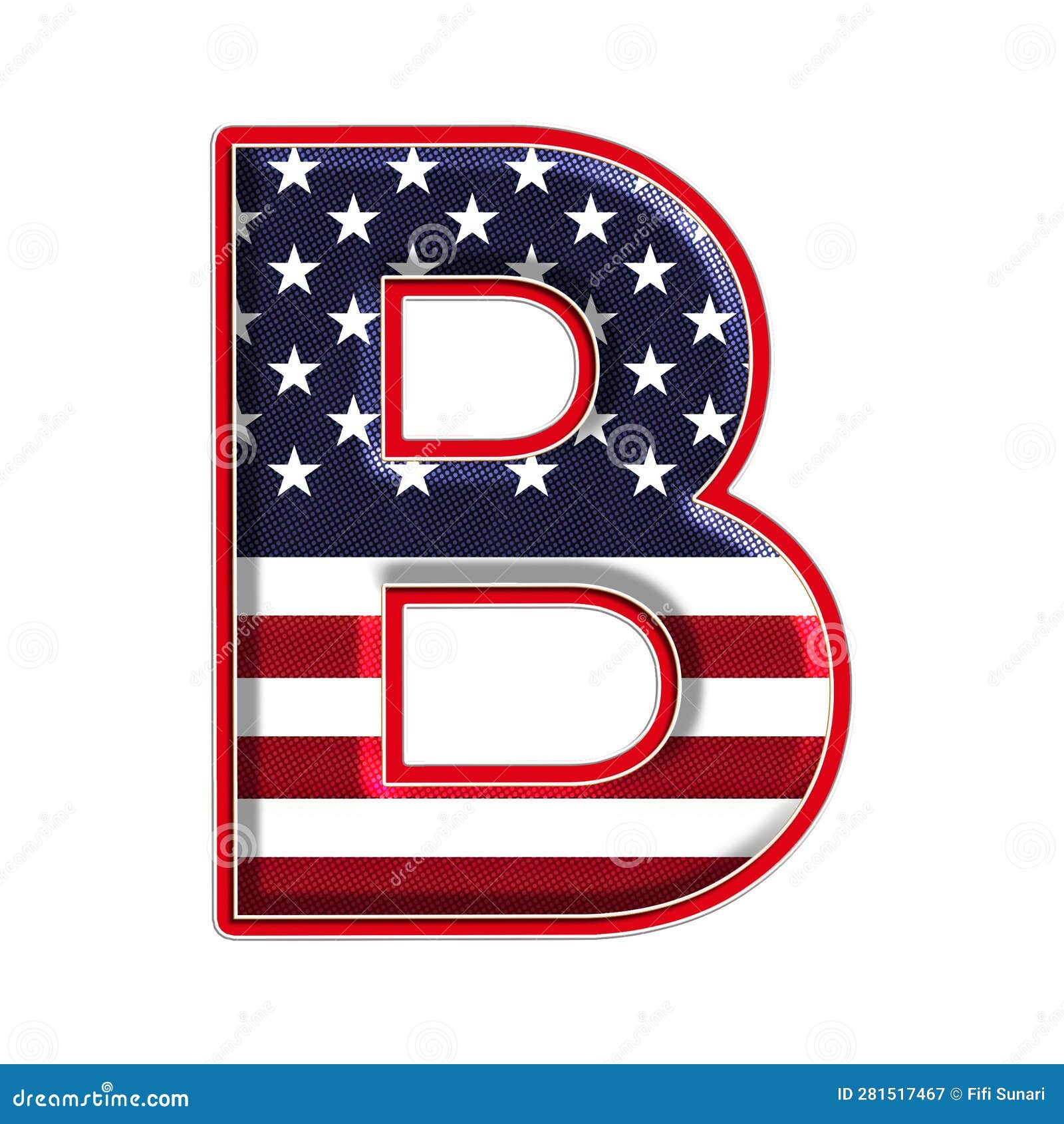 4th July US Flag Alphabet Font Letter B Stock Image - Illustration of ...