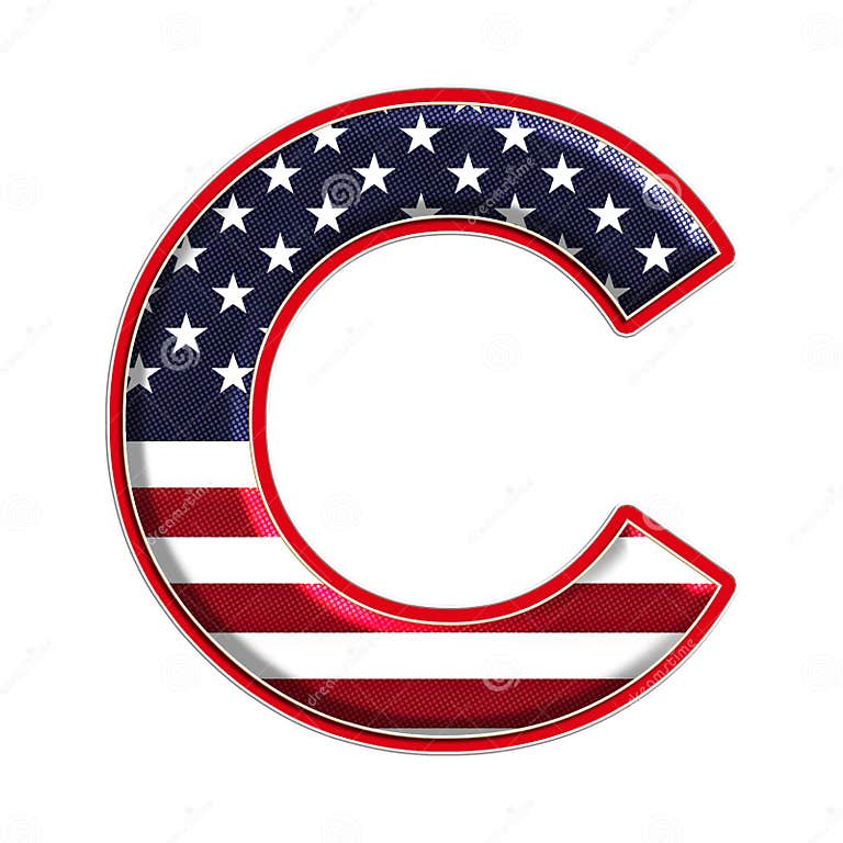 4th July US Flag Alphabet Font Letter C Stock Photo - Illustration of ...