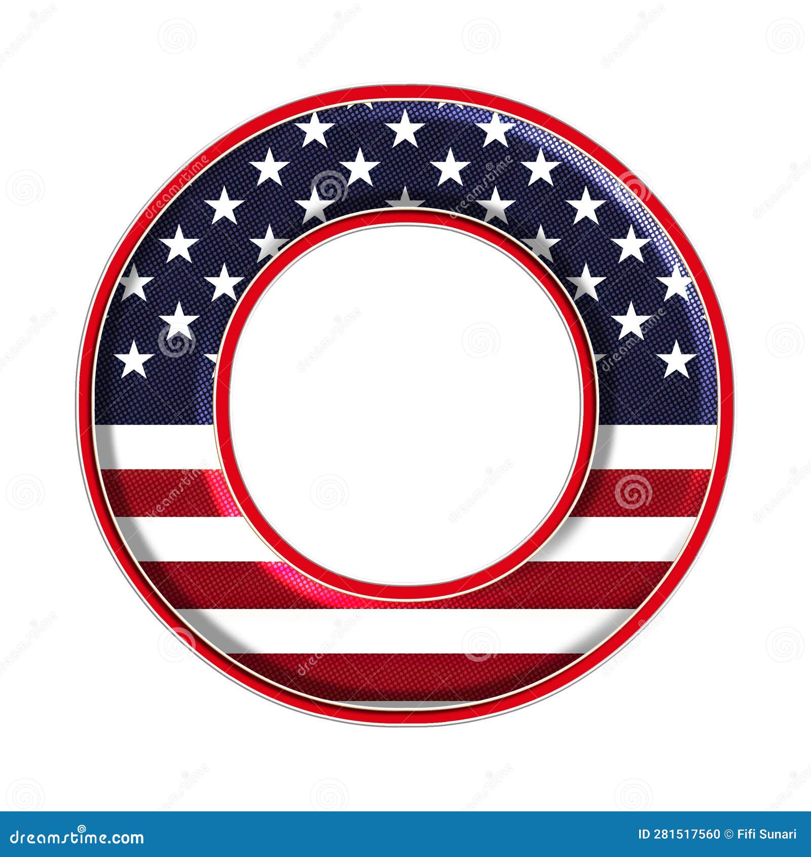 4th July US Flag Alphabet Font Letter O Stock Photo - Illustration of ...