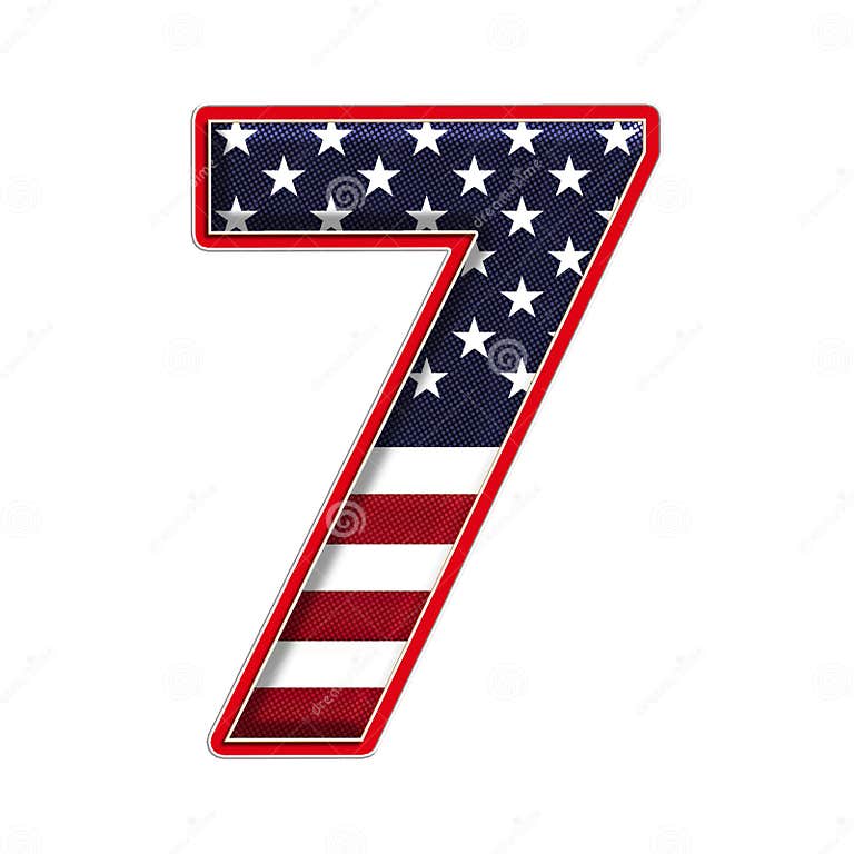 4th July US Flag Number 7 Seven Stock Image - Illustration of freedom ...