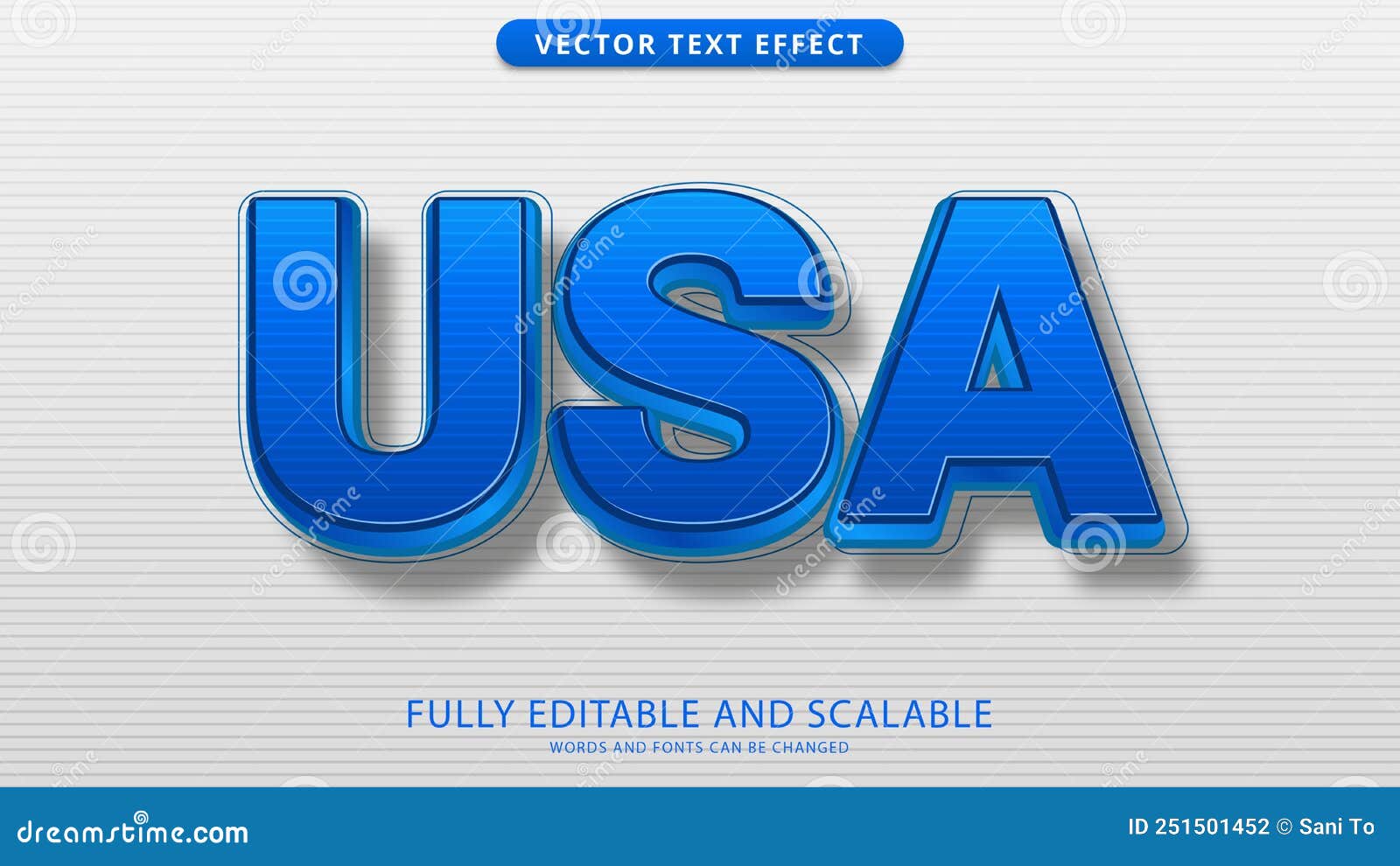 Usa Text Effect Editable Eps File Stock Vector - Illustration of ...