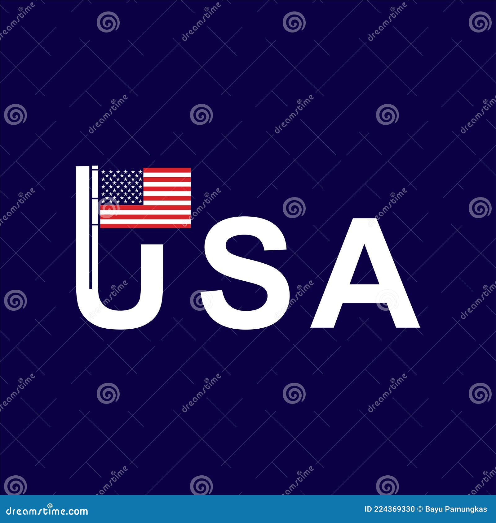 USA Text with Flag Campaign Logo Vector Template Stock Vector ...