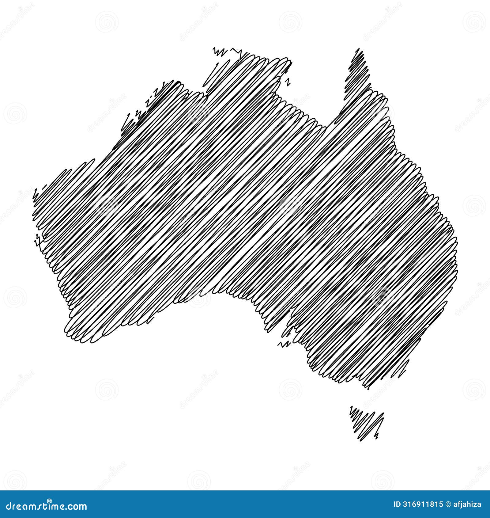 Australia Thread Map Line Vector Illustration Stock Vector ...