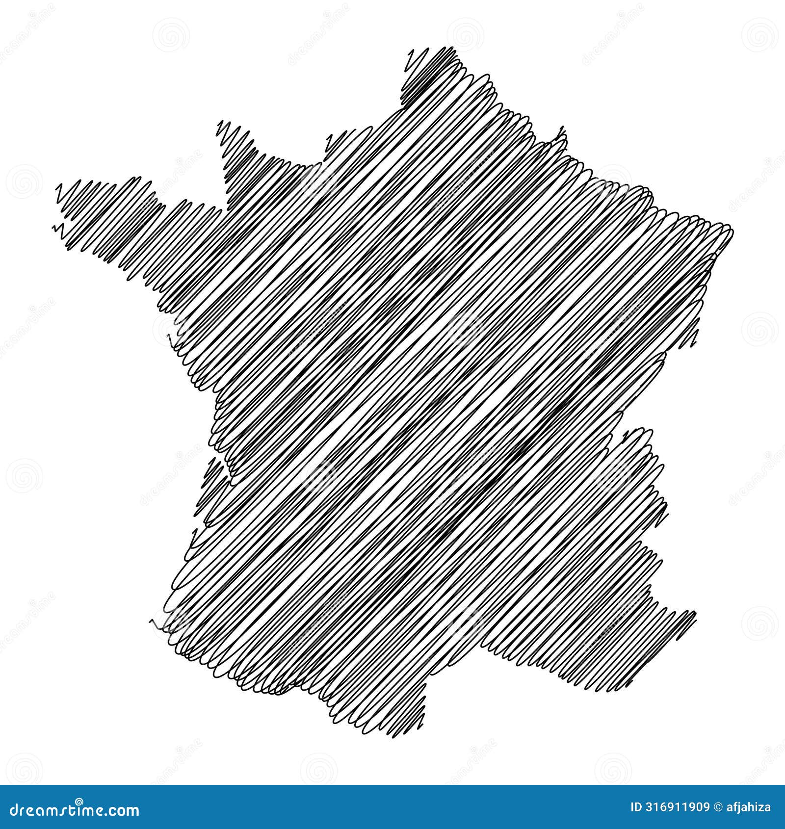 France Thread Map Line Vector Illustration Stock Vector - Illustration ...