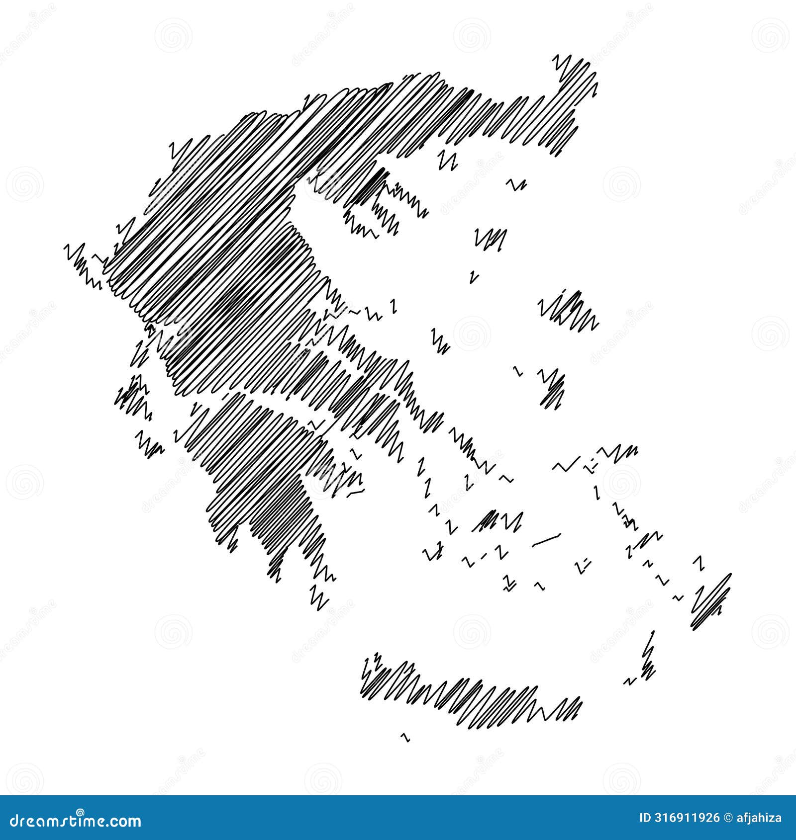 Greece Thread Map Line Vector Illustration Stock Vector - Illustration ...