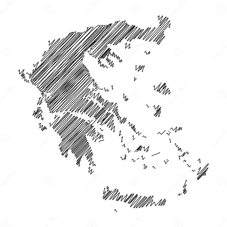Greece Thread Map Line Vector Illustration Stock Vector - Illustration ...