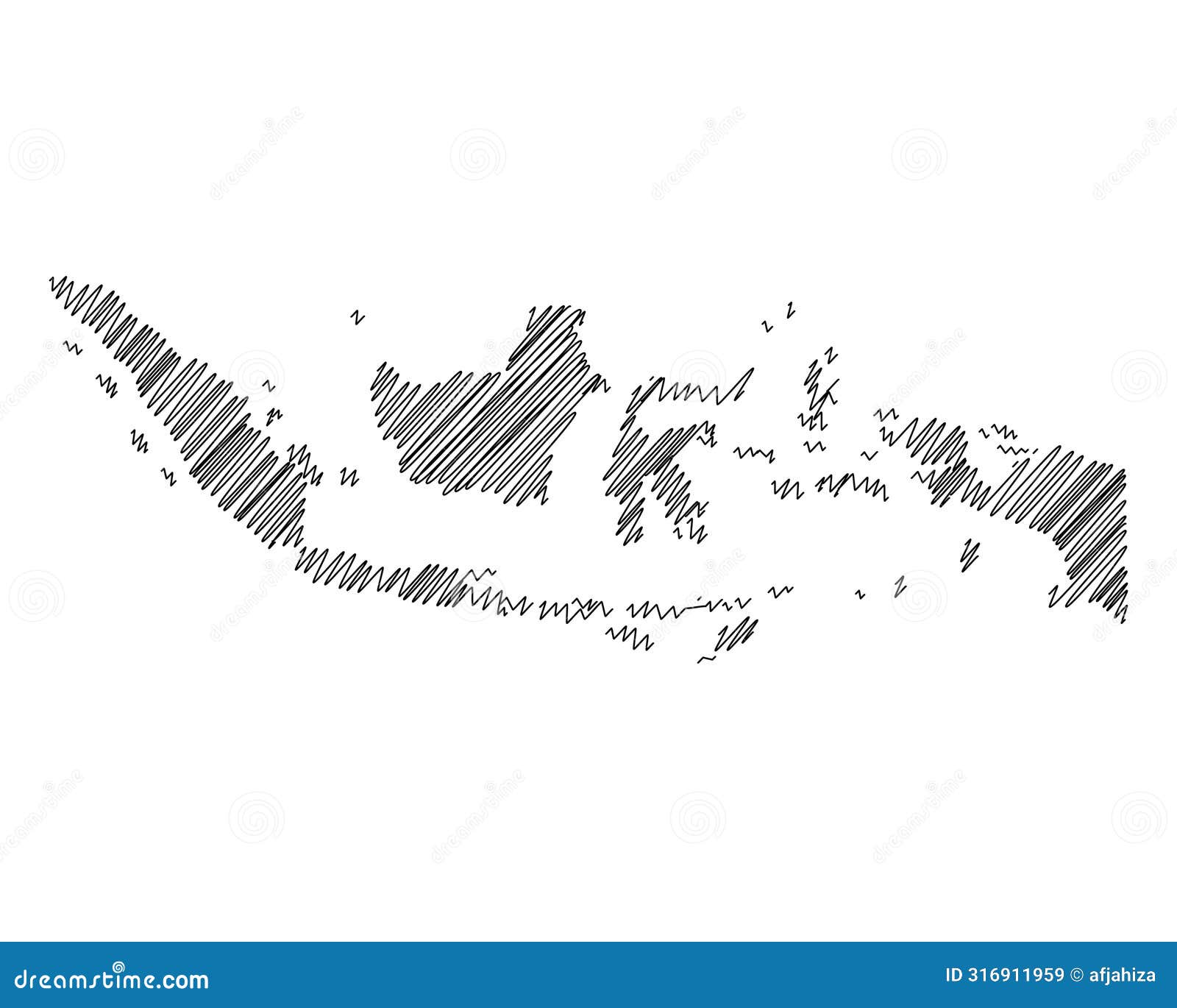 Indonesia Thread Map Line Vector Illustration Stock Vector ...