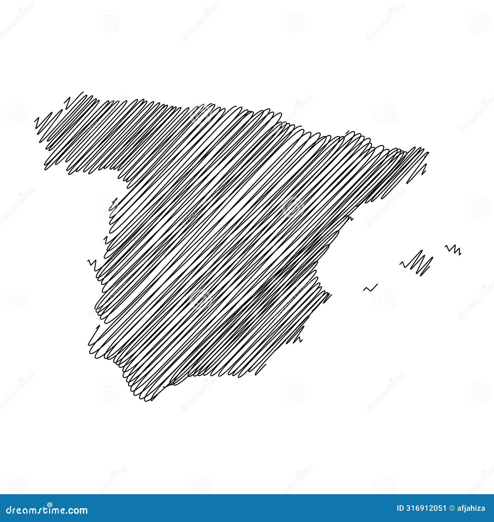 Spain Thread Map Line Vector Illustration Stock Vector - Illustration ...