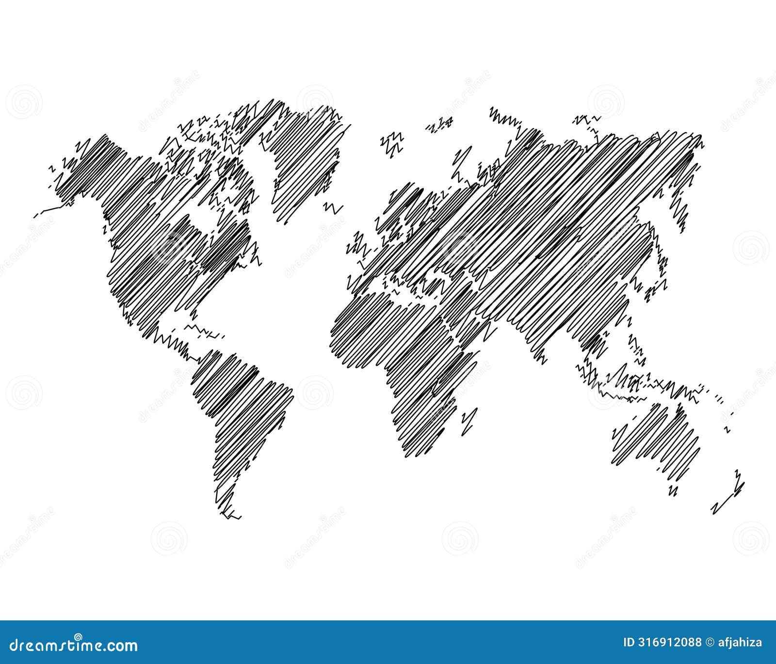 World Continent Thread Map Line Vector Illustration Stock Vector ...