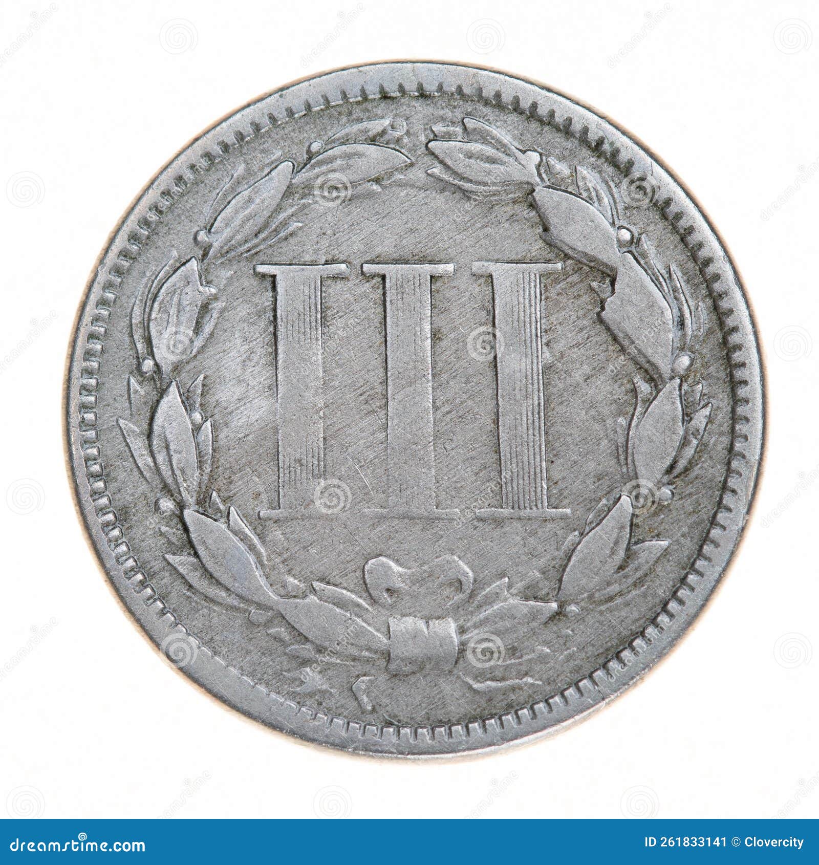 1866 USA Three Cent Coin stock image. Image of america - 261833141