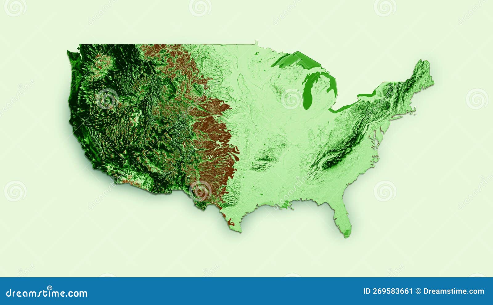 USA Topographic Map 3d Realistic Map Color 3d Illustration Stock ...