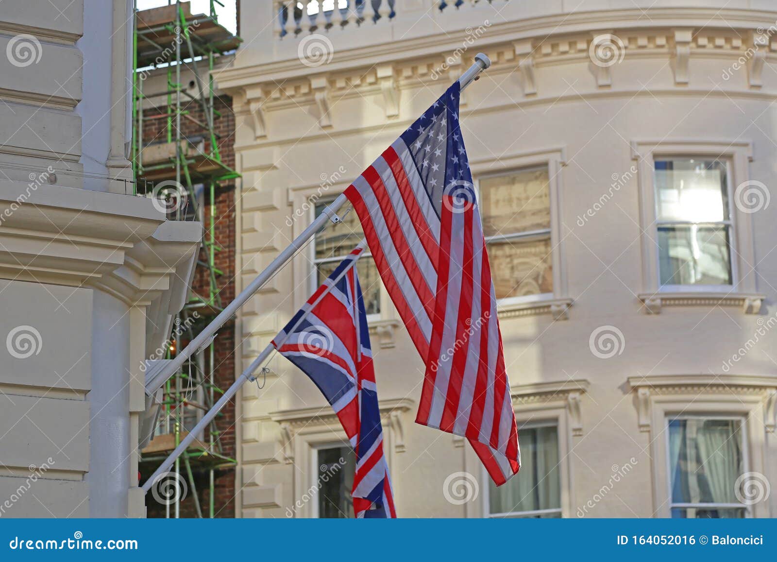 Usa and Uk Flags stock photo. Image of union, together - 164052016